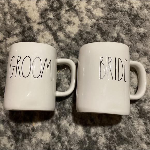 Rae Dunn | Dining | Rae Dunn Bride Groom Ceramic White Mug Set Of 2 ...